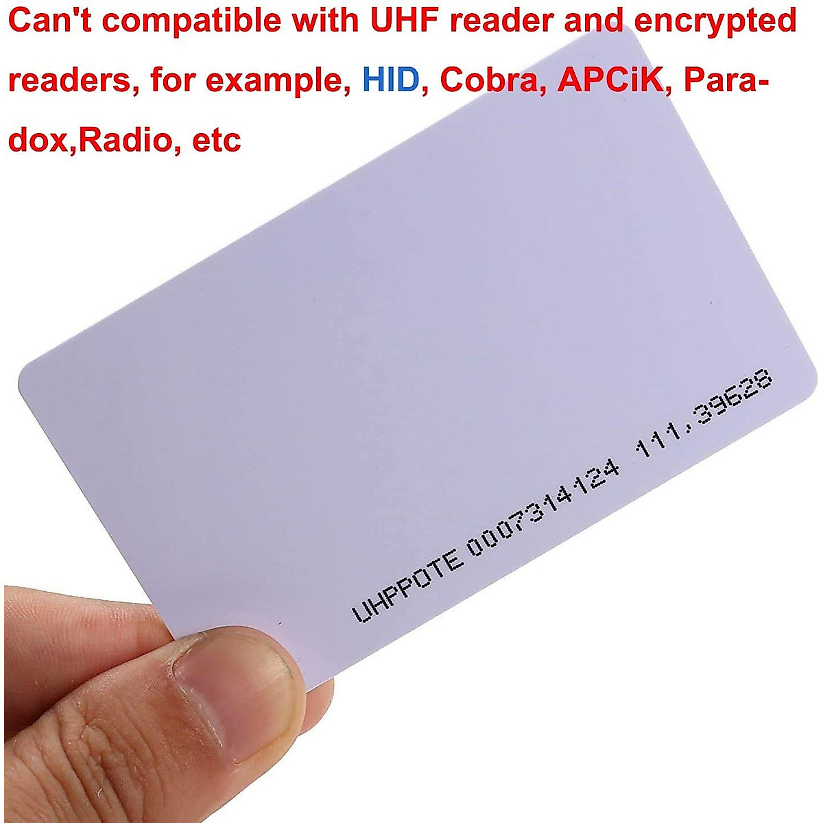 UHPPOTE Contactless 125kHz RFID Proximity Smart Card 0.8mm Thick for Access Control System & Time Attandance (Read only, Pack of 100)