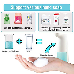 LAOPAO Soap Dispenser, Automatic Foaming Soap Dispenser Hand Free Countertop Soap Dspensers 240ml Touchless Soap Pump for Kitchen & Bathroom Xmas Gift White