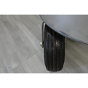 Shepherd Hardware 9794 8-Inch Pneumatic Caster Wheel, Swivel Plate, Steel Hub with Ball Bearings, 5/8-Inch Bore Centered Axle