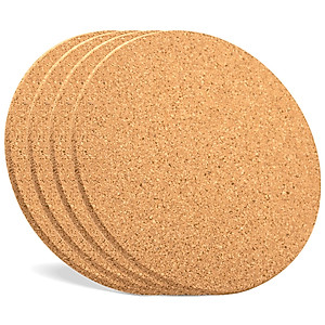 Cork Trivet, High Density Thick Cork Coaster Set for Hot Dishes and Hot Pots, 4 Pack 8 Inch Heat Resistant Multifunctional Cork Board, Hot Pads for Table and Countertop