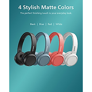 PHILIPS H4205 Wireless Headphone,On-Ear Bluetooth Headphone with BASS Boost,Quality Sound,32mm Drivers,29-Hour Battery Life,Fast Charging,Lightweight,Adjustable Cushioned Headband,Soft Ear Cups,Red