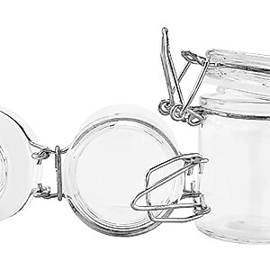 Cornucopia 1.6-Ounce Herb Storage Mini Herb Jars w/Clamp Style Rubber Gasket Seal (12-Pack); 50ml Airtight Odor-Proof Vials w/Hermes Clamp Top Hinge