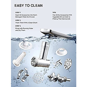 Electric Meat Grinder, Heavy Duty Meat Mincer, Sausage Stuffer Maker, Food Grinder with Sausage & Kubbe Kit, 2 Grinder Plates, Stainless Steel (Black)