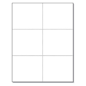 NextDayLabels - Laser Printer Blank Perforated Cards 6 up per Page, for School registration cards, Delivery Cards, Inventory Tags, Response Cards, RSVP Cards, Trip Tickets, ETC, 1200 White Cards