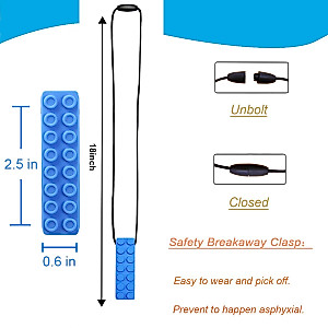 GNAWRISHING Chew Necklace 6-Pieces Perfect for Autistic, ADHD, SPD, Oral Motor Children, Kids, Boys, and Girls (Tough, Long-Lasting)