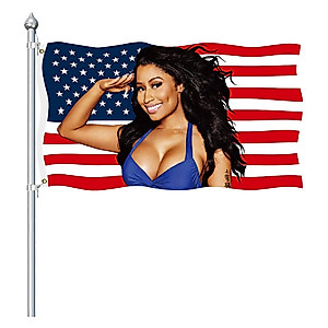 Nicki Minaj Flag Nic-ki Min-aj American Flag Vivid Colors Double Stitched and 2 Brass Grommets 3x5 FT Banner