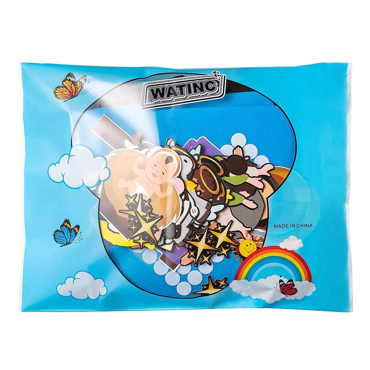 WATINC 42Pcs Easter He is Risen Jesus Crucifixion Resurrection Felt Story Board Set Christian Storytelling Party Supplies Preschool Early Learning Play Kit for Toddlers Kids