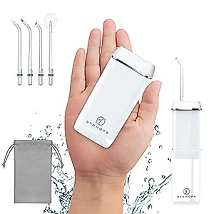 Water Flosser [Mini Cordless Portable] Oral Irrigator Water Teeth Cleaner Pick, Telescopic Water Tank, 3 Modes & IPX7 Waterproof, Home & Travel Water Flossers for Teeth, Braces Bridges Care.
