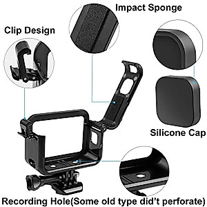 Taisioner Protective Housing Case for GoPro Hero 9 Hero 10 Hero 11 Black Top Opening Frame with Lens Cap and Side Cover Accessories Kit
