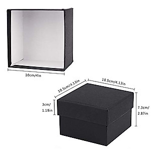 Black Gift Box, Dedoot Pack of 6 Square Watch Gift Box with Lids, 4.13x4.13x2.87 Inch Kraft Paper Watch Box Bridesmaid Proposal Gift Boxes for Tie Jewelry, Small Gifts Box for Presents, Christmas, Wedding Party