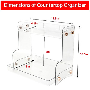 2 Tier Bathroom Counter Organizers And Storage, for Vanity, Kitchen, Office Countertop Organizer, Bathroom Counter Shelf, Double Countertop Makeup Organizer, Vanity Trays for Bathroom (Black)