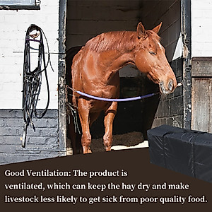 POTRAS Large Hay Bales Storage Bag: 420D Tote Waterproof Collapsible Bag Hay Bale Tote Bag with Zipper, 46Inch Durable Hay Bags for Horses and Livestock