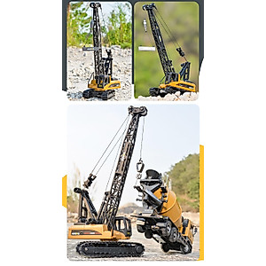 Gemini&Genius Crawler Crane Construction Vehicle Toy Dragline Heavy Duty 1/50 Crane Work Car, Engineering Truck, Site Sandbox Car Toy, Collectible or Decoration for Kids