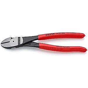 KNIPEX Tools 74 21 200, 8-Inch High Leverage Angled Diagonal Cutters