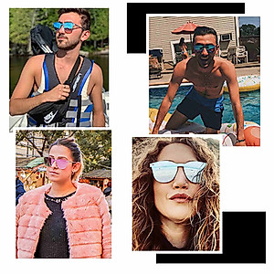 JIM HALO Trendy Rimless Mirrored Sunglasses Reflective Sun Glasses for Women Men 2 Pack (Mirror Silver & Mirror Pink)