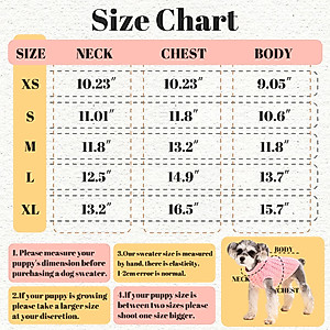 Dog Sweater, Pink XS Dog Pullover Sweater, Turtleneck Knitwear, Dog Outfits for Small Dogs and Medium Dogs, Warm Clothes for Bulldog, Poodle, Yorkshire, Cocker Spanie etc.