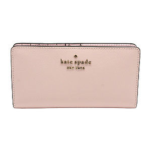 Kate Spade New York Staci Saffiano Leather Large Slim Bifold Wallet Light Crepe