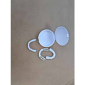 Teeth Veneers 2 Pieces Dental Veneers Fake Teeth Veneers Magic Teeth Brace Fake Top Teeth Customizable Temporary Fake Teeth White Instant Veneers Dentures with Mini Tweezer for Bad Teeth Whitening