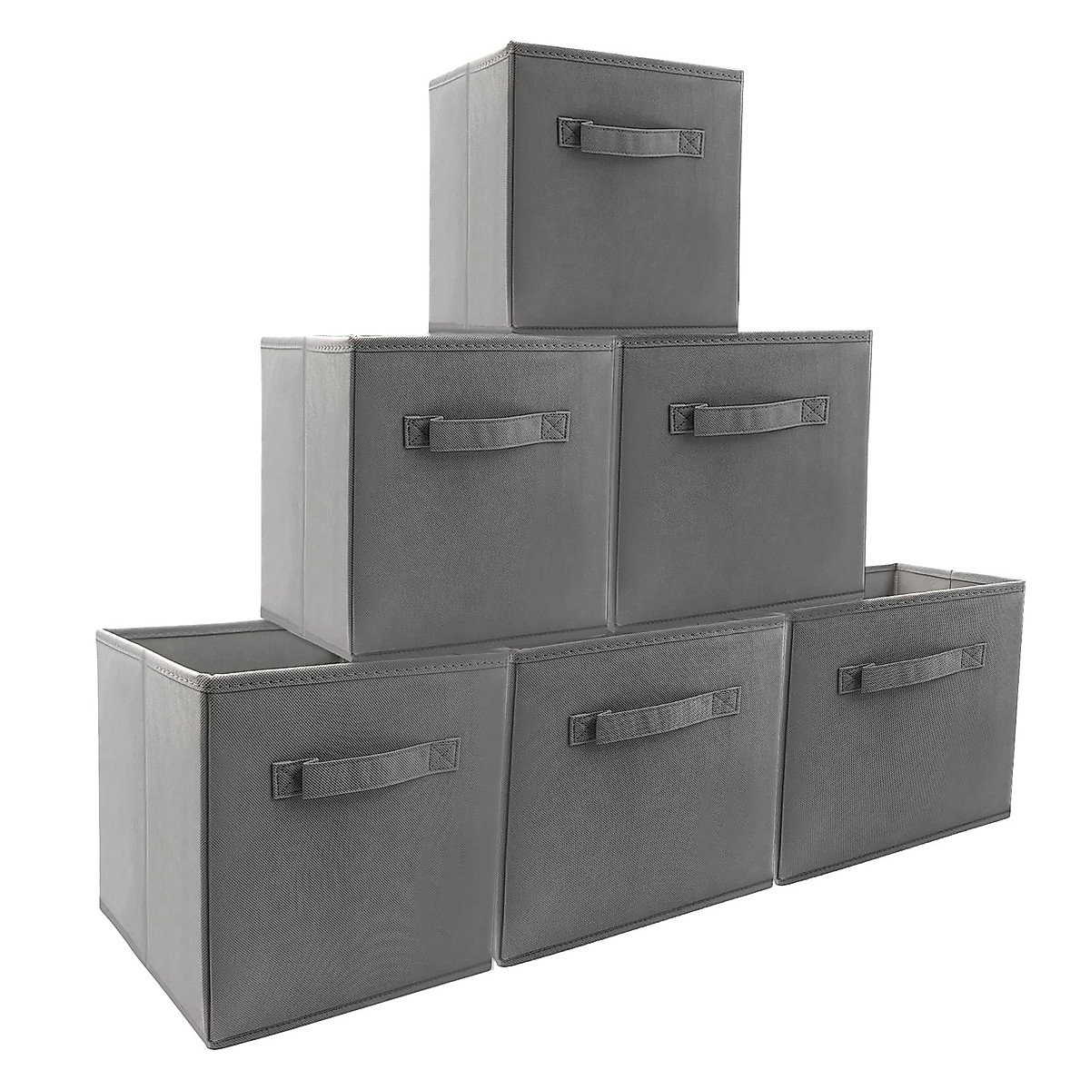 EBIGIC storage bins collapsible storage bins,cube storage organizer (Pack of 6) 9 * 7.5 * 7.5inch,For home and office Collapsible Closet Shelf Organizers, Drawer Organizers (Grey)