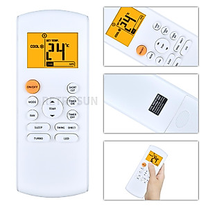 Replacement Remote Control for Midea MRcool FRIMEC Klimaire AC Air Conditioner RG57B1/BGE RG57A6/BGEF RG57A6/BGEFU1 RG57E1/BGEU1RG52A2/BGEFU1 RG57F3(B)/BGEFU1 RG57H3(B)/BGCEFU1-M RG57B2/BGE