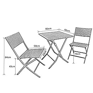 Grand patio Parma Rattan Patio Bistro Set, Weather Resistant Outdoor Furniture Sets with Rust-Proof Steel Frames, 3 Piece Bistro Set of Foldable Garden Table and Chairs, Brown