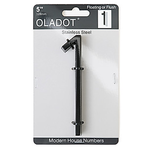 5" Stainless Steel Floating House Number, Metal Modern House Numbers, Garden Door Mailbox Decor Number with Nail Kit, Coated Black, 911 Visibility Signage (1)