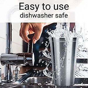 Beasea Stainless Steel Cups 16 oz, 4 Pack Stainless Steel Tumbler Stackable Double Wall Vacuum Insulated Metal Drinking Glasses for Home Restaurant Ofiice Party Camping