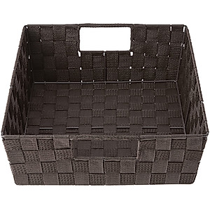 Whitmor Espresso Woven Strap Shelf Storage Tote Basket