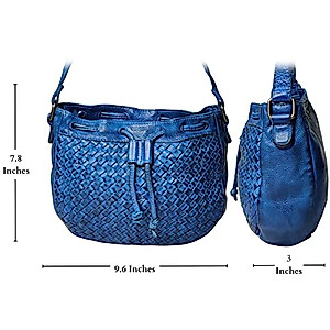 RUSTIC TOWN Leather Shoulder Bag for Women - Washed Leather Travel Sling Bag Crossbody Purse Hobo Handbags Satchel for Ladies