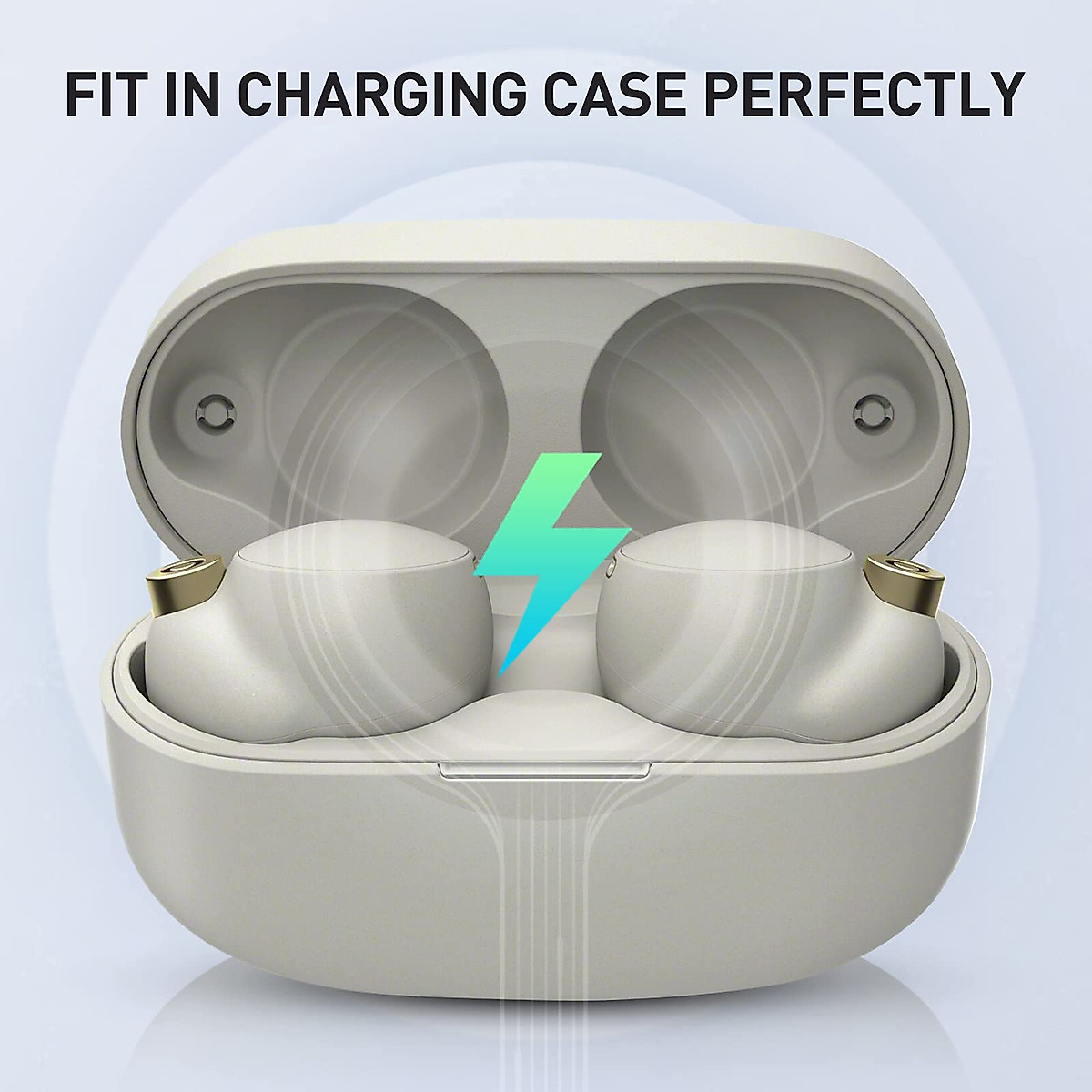 Memory Foam Tips for Sony WF-1000XM4 / WF-1000XM3, Anti-Slip Replacement Ear Tips for Sony True Wireless Earphones，Fit in The Charging Case, Perfect Noise Cancellation, 3 Pairs (Medium, Gray)