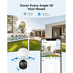 REOLINK 5MP Wireless Security Camera Outdoor with Person/Vehicle Detection, 360° Pan-Tilt View Solar/Battery Operated CCTV Camera, 128GB Storage, Time Lapse, 2-Way Audio, Smart Detection, Argus PT-5MP