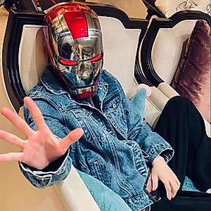 YONTYEQ Iron-man MK 5 Helmet Wearable Electronic Open/Close Iron-man Mask Kids Toys Birthday Christmas Gift (Silver)