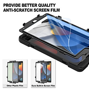 BRAECN for iPad 9th/8th/7th Generation Case, iPad 10.2 2021/2020/2019 Case with Built in Screen Protector, Hand Strap, Swiveling Stand, Carrying Strap, Heavy Duty Rugged Case for iPad 10.2 Inch