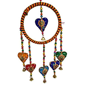 FIKIMOS Handmade Crafted Home Decoration Hanging Heart Shape Door Ornaments Shandler (Love Heart Ring)