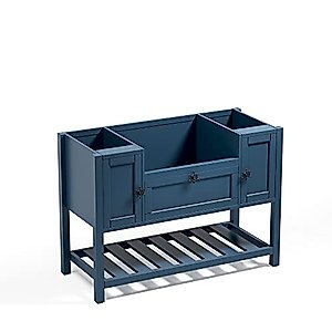 48 in. W Bathroom Vanities Solid Wood Without Tops Bath Vanity Blue Modern Contemporary Finish