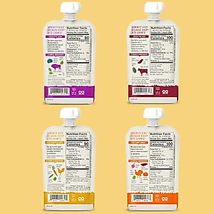 Serenity Kids 6+ Months Baby Food Pouches Puree Made With Ethically Sourced Meats & Organic Veggies | No Sugary Fruits or Added Sugar | Allergen Free | 3.5 Ounce BPA-Free Pouch | Variety Pack | 8 Count