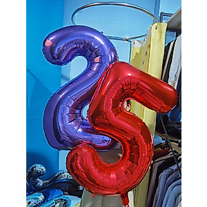 32 Inch Red Number 1 Balloons Foil Ballon Digital Birthday Party Decoration Supplies (Red Number 1 Balloon)