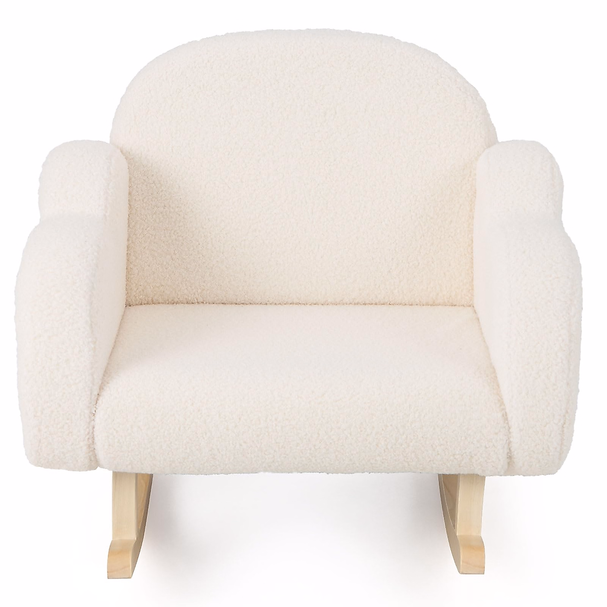 INFANS Kids Sofa, Toddler Rocking Chair with Solid Wooden Frame, Anti-Tipping Design, Plush Fabric, Children Armchair for Nursery Kindergarten Playroom Preschool, Gift for Boys Girls