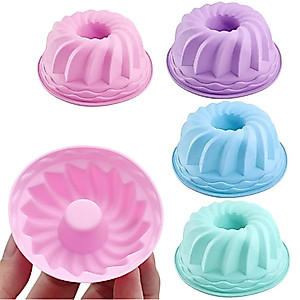 UpTuoLi Silicone Donut Pans for Baking, 12Pcs Mini bundt Pan Silicone Donut Molds, Nonstick Doughnut Muffin Pumpkin Cup Cupcake Molds Pan, Mini Fluted Tube Silicone Baking Molds