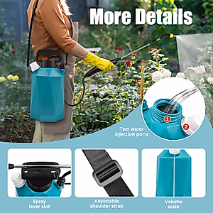Battery Powered Garden Sprayer, Electric Pump Sprayer 1 Gallon with 3 Nozzles, USB Rechargeable Handle, Telescopic Wand, Portable Water Sprayer with Adjustable Shoulder Strap for Lawn and Garden