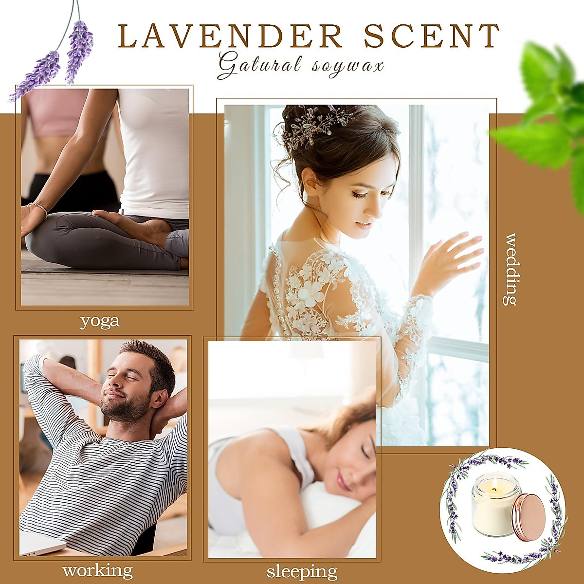 Jutom 48 Pack Mini Mason Jar Candles 4 oz Small Lavender Scented Wax Candles Bulk for Wedding Valentine Baby Shower Party Favors Aromatherapy Candles for Home Meditation(Rose Gold Lid)