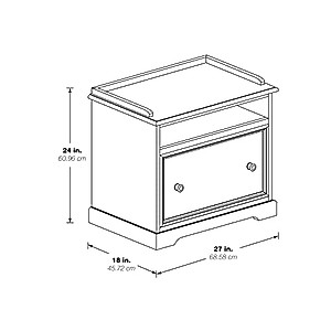 OSP Home Furnishings Country Meadows Lateral File Cabinet with Top Shelf, Antique White