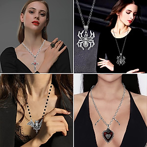 LUYI 12 Pcs Gothic Grunge Necklace Set Y2k Jewelry Accessories Goth Necklaces Cross Fairy Evil Eye Angel Heart Wing Chain Choker Necklace for Women Teen Girls