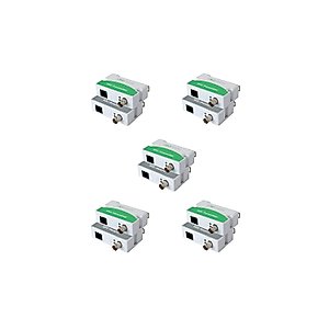 LINOVISION POE Over Coax EOC Converter IP Over Coax Max 3000ft Power and Data Transmission Over Regular RG59 Coaxial Cable for Upgrading Analog Surveillance System to IP Surveillance System (5 Pack)