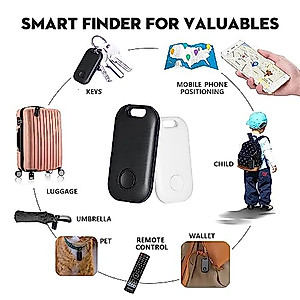 Key Finder Locator with Sound Bluetooth Tracker with Keys Chain and Key Locator for Keys Bags Wallets Pet and More Anti-Lost Device Compatible with Apple Find My Keys App (4 Pack, Black)