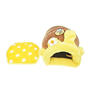 MuYaoPet Rabbit Guinea Pig Snuggle Sack Fleece Bed for Cage Small Animal Hamster Chinchilla Bed House for Squirrel Rat (L, Yellow Bee)
