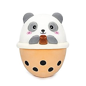 AIXINI Panda Boba Plush 10 inch Bubble Tea Stuffed Animal Soft Kawaii Plushie Toy