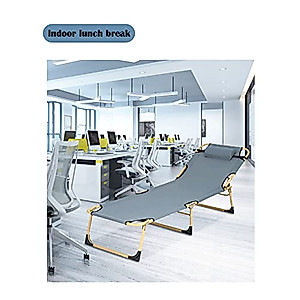 YourGrace Outdoor Folding Chaise Lounge Chair, Lightweight Camping Reclining Chair with Pillow, Cot, Adjustable Sunbathing Recliner for Patio, Beach, Deck, Tanning, L67.72 W21.65 H10.63