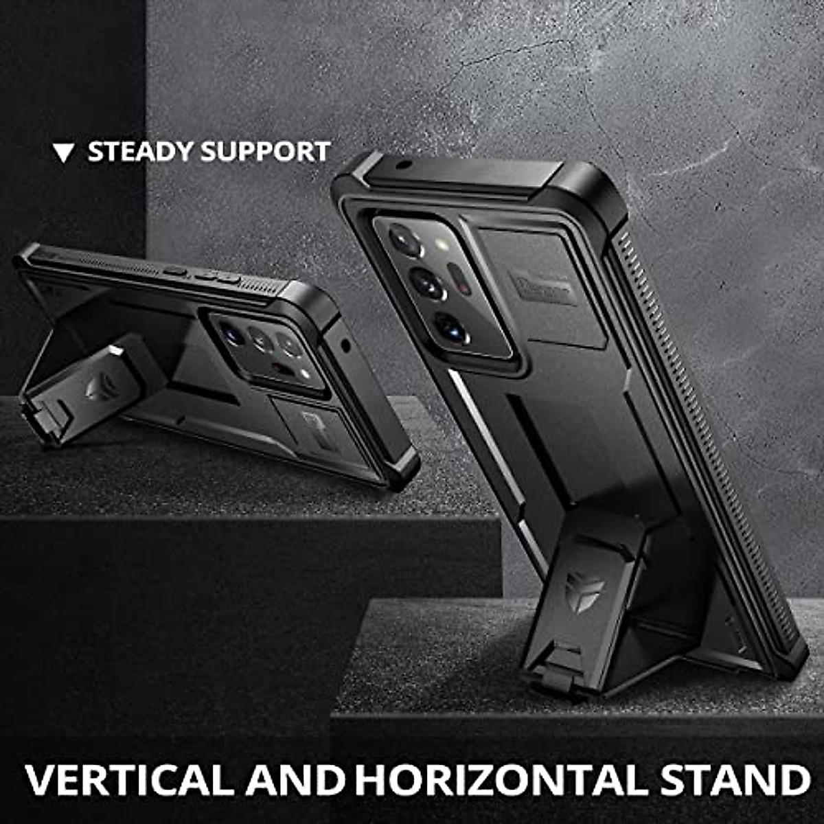 Dexnor for Samsung Galaxy Note 20 Ultra 5G Case, [Built in Screen Protector and Kickstand] Heavy Duty Military Grade Protection Shockproof Protective Cover for Samsung Galaxy Note 20 Ultra Black