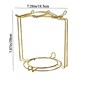 1PCS Iron Coffee Cup Holder,Cup Glass Plate Holder Mug Rack Stand Foldable Tea Cups Display Stand for Kitchen Home(Silver)